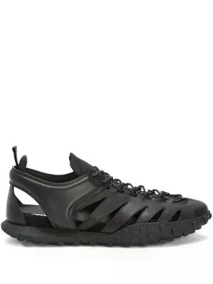 JIL SANDER Leather Lace-up Sneakers - Black