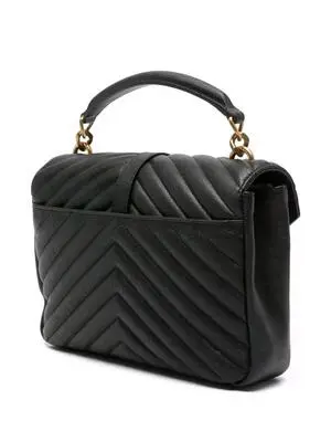 Saint Laurent College Chevron-quilted Leather Tote Bag
