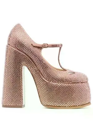 Casadei 160mm Rhinestone-embellished Pumps - Pink