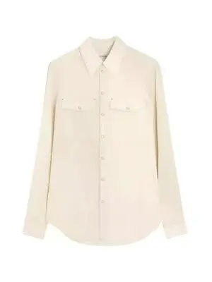 LEMAIRE Long-sleeve Shirt With Patch Pockets - Neutrals