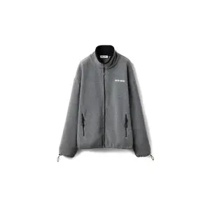 Miu Miu Fleece Zip-up Sweatshirt - Grey