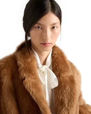Prada Shearling Double-breasted Coat