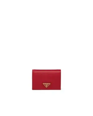 Prada Small Saffiano Leather Wallet - Fiery Red