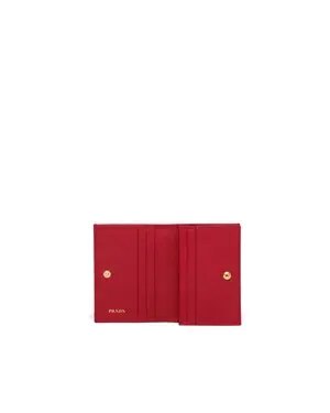 Prada Small Saffiano Leather Wallet - Fiery Red