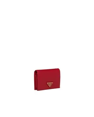 Prada Small Saffiano Leather Wallet - Fiery Red