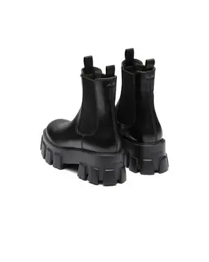 Prada Monolith Brushed Leather Chelsea Boots