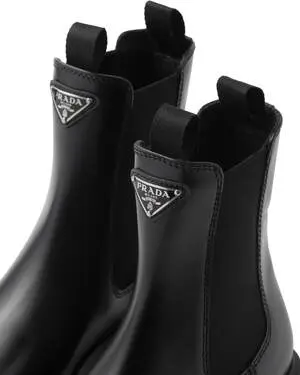 Prada Monolith Brushed Leather Chelsea Boots