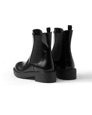 Prada Brushed Leather Chelsea Boots
