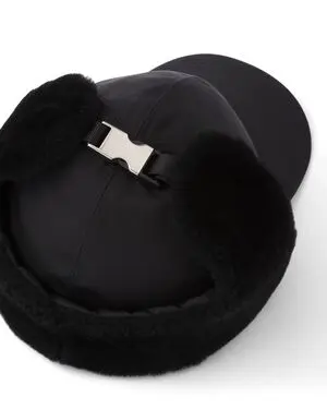 Prada Re-nylon And Shearling Cap