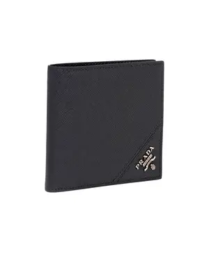 Prada Saffiano Leather Wallet With Coin Purse - Black