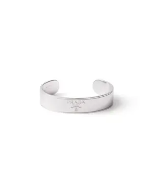 Prada Logo Sterling Cuff Bracelet - Silver
