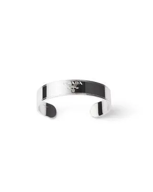 Prada Logo Jewels Cuff Bracelet In Sterling