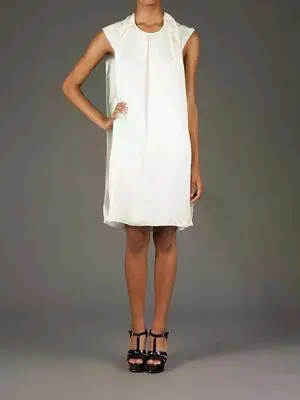 Maison Rabih Kayrouz Pleated Sleeveless Dress - Ecru