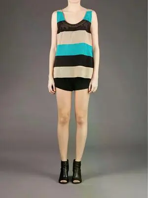 Drome Striped Goatskin Vest - Black