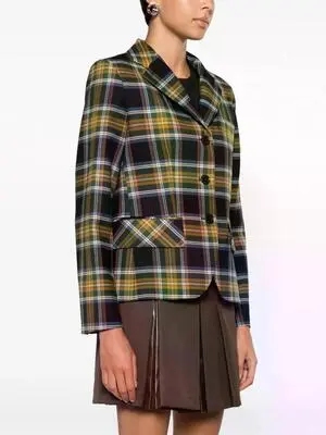 Kenzo Tartan Check Single-breasted Blazer