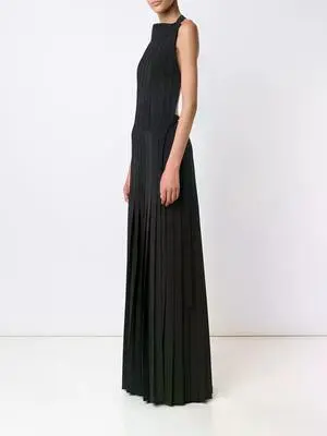 Vera Wang Pleated Plastron Gown