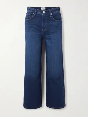 Citizens Of Humanity Lyra Cropped High-rise Wide-leg Jeans - Blue