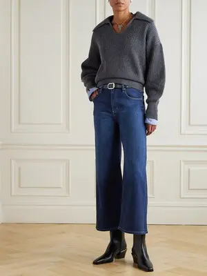 Citizens Of Humanity Lyra Cropped High-rise Wide-leg Jeans - Blue
