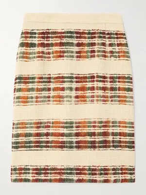 Loro Piana Striped Wool-bouclé Skirt - Multi