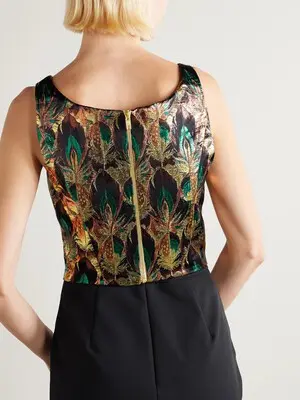 MARY KATRANTZOU Metallic Jacquard Blouse