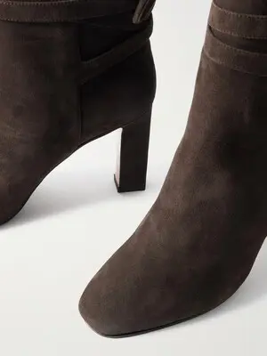 AQUAZZURA Very Bow Tie 105 Suede Ankle Boots