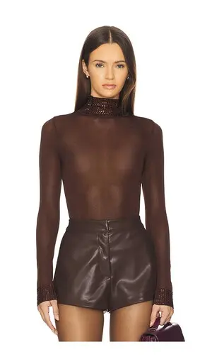 Retrofete Orly Embellished Top - Brown