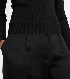 Simkhai Lila Ribbed Knit Off-shoulder Top - Black