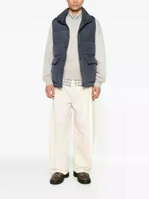 Maison Kitsuné Puffer Gilet With Concealed Fastening - Blue