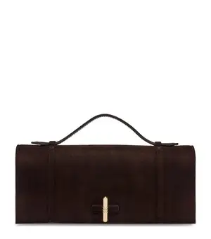 MALONE SOULIERS Suede May Clutch Bag - Brown
