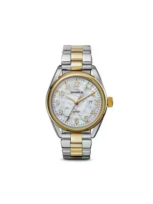 Shinola Stainless Steel Two Tone Mother-of-pearl Dial Watch - White