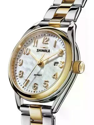 Shinola Stainless Steel Two Tone Mother-of-pearl Dial Watch