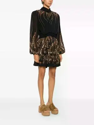 Farm Rio Floral Print High Neck Dress