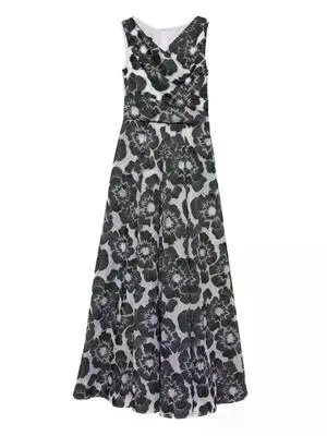 Talbot Runhof Floral-print Gown - Black