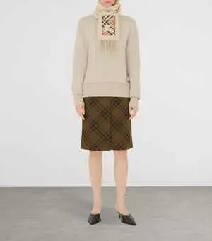 Burberry Cashmere Check Patch Scarf - Beige