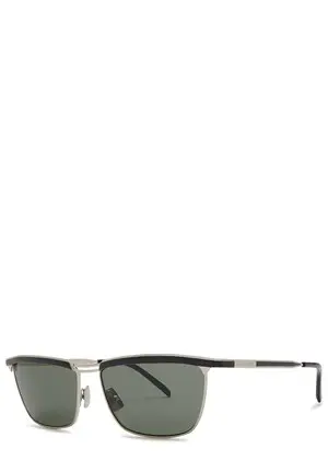 Saint Laurent Joe Square-frame Sunglasses - Silver
