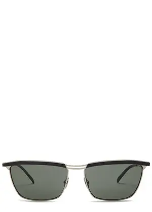 Saint Laurent Joe Square-frame Sunglasses - Silver