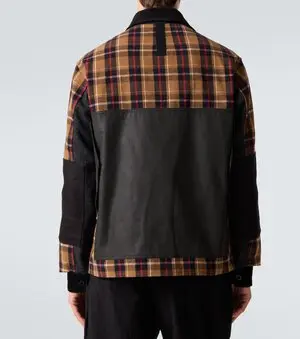 Junya Watanabe Checked Cotton Jacket With Leather Trim - Multicoloured