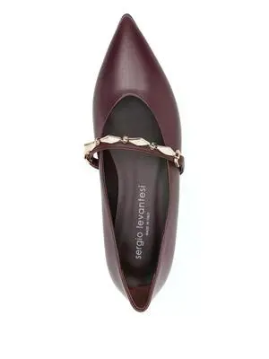 SERGIO LEVANTESI Studded Strap Ballet Flats