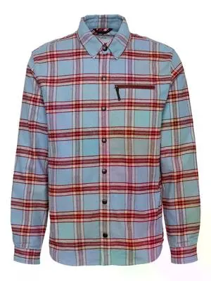 Aztech Mountain Loge Peak Check Zip Ski Shirt - Blue