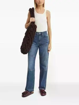 Helmut Lang Embroidered Logo Ribbed Tank Top