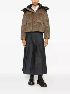 Moncler Quierzy Houndstooth Padded Jacket - Brown