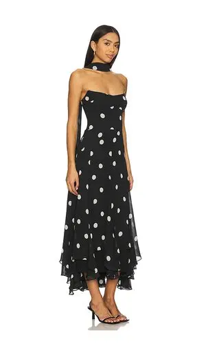 Amanda Uprichard Monterey Dress With Scarf - Black