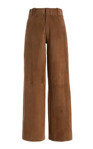 ARMA Marina Stretch-suede Trousers - Brown