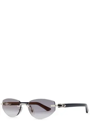 Cartier Rimless Round-frame Sunglasses - Blue