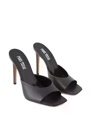 Paris Texas 105mm Square Toe Heeled Sandals Black