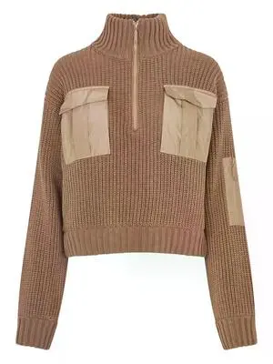 Baum Und Pferdgarten High-neck Half-zip Sweater With Patch Pockets