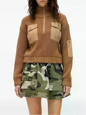 Baum Und Pferdgarten High-neck Half-zip Sweater With Patch Pockets
