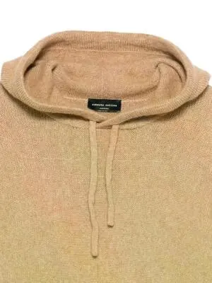 ROBERTO COLLINA Knitted Hoodie - Brown