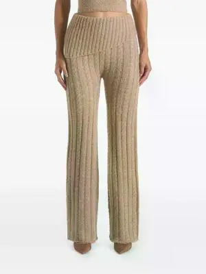 Manière De Voir Maniere De Voir Elvy Cable Knit Foldover Trousers - Neutrals