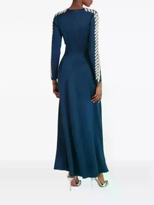 TEMPERLEY LONDON V-neck Maxi Dress With Leaf Embellishment